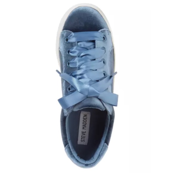 Steve Madden | Shoes | Steve Madden Blue Velvet Platform Sneaker Lace ...